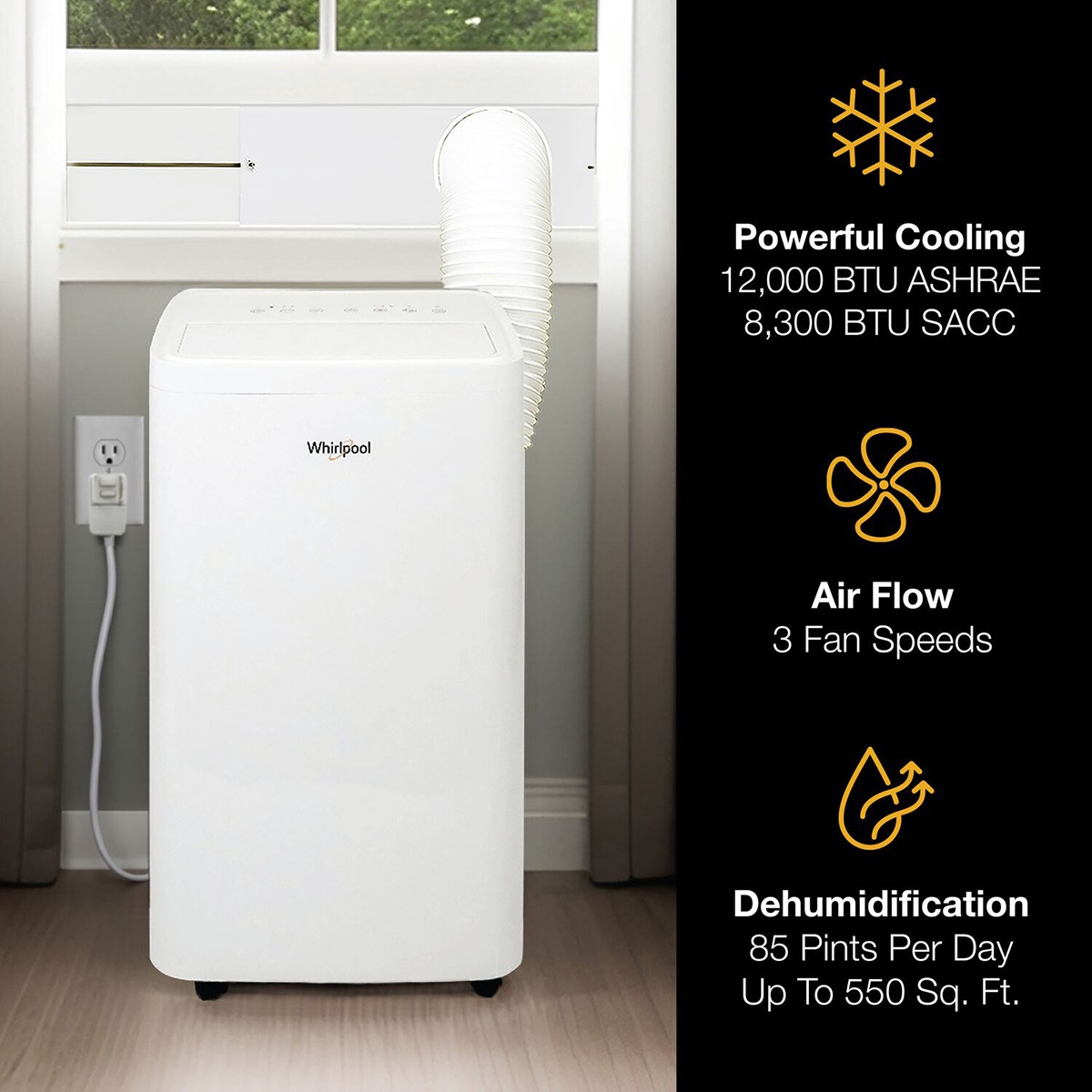 Whirlpool 12 000 BTU Portable AC with Dehumidifier Sylvane